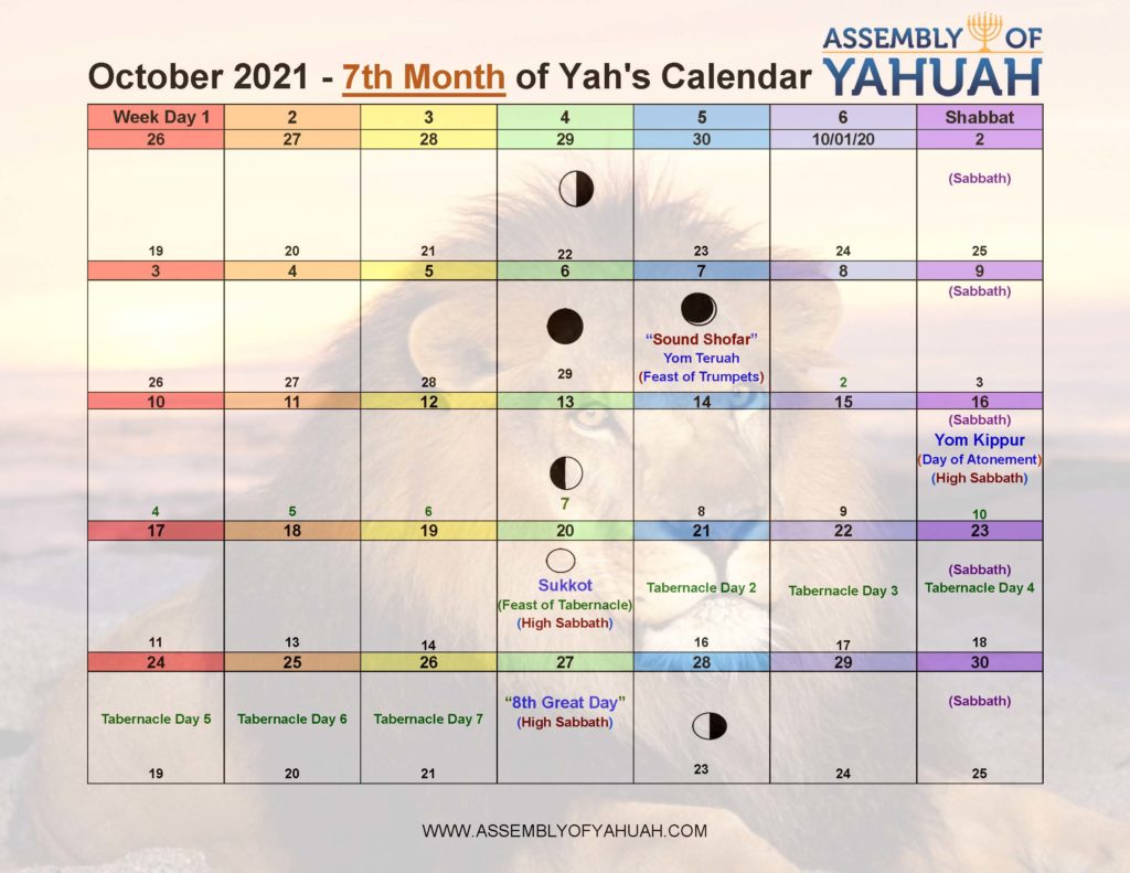 Feast Days Calendar Download - Assembly of Yahuah