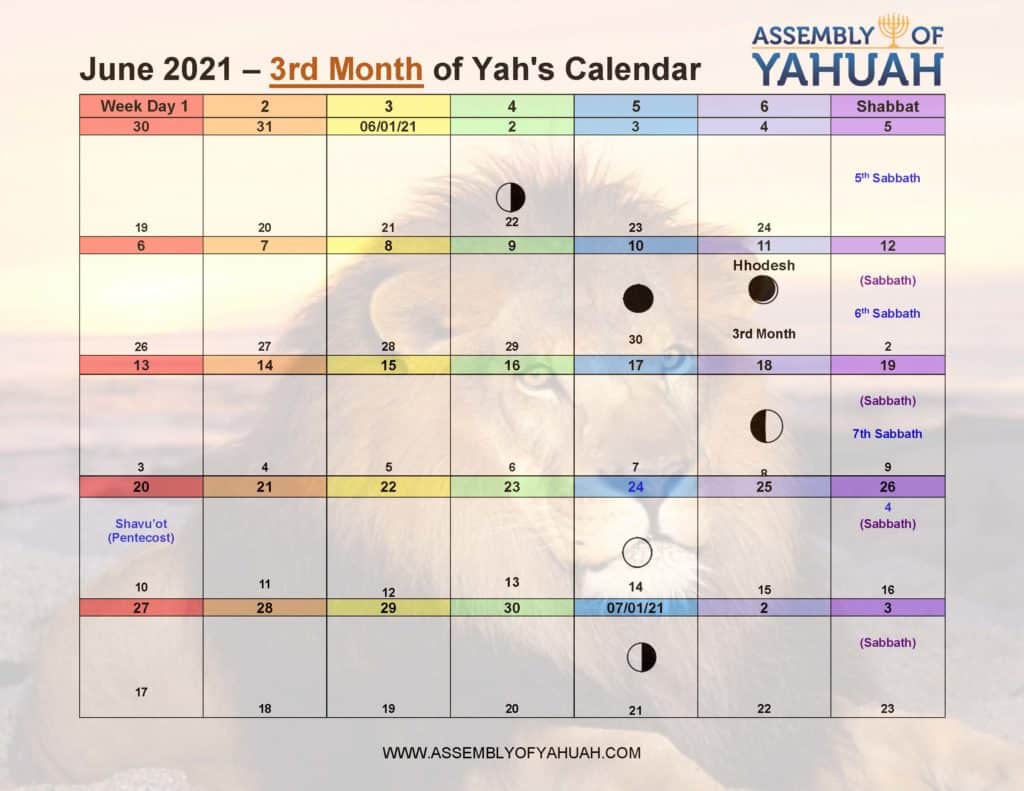 Feast Days Calendar Download - Assembly of Yahuah