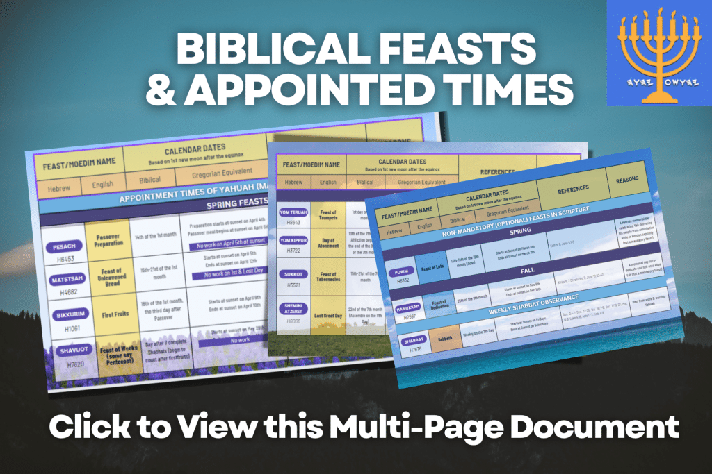 Feast Days - Assembly of Yahuah